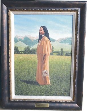 oil painting by Turning Bear Mason of Sacajawea