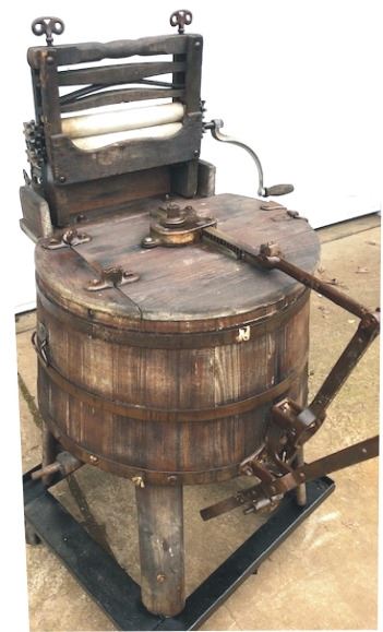 antique wooden washing machine