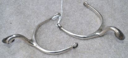 solid silver military style spurs