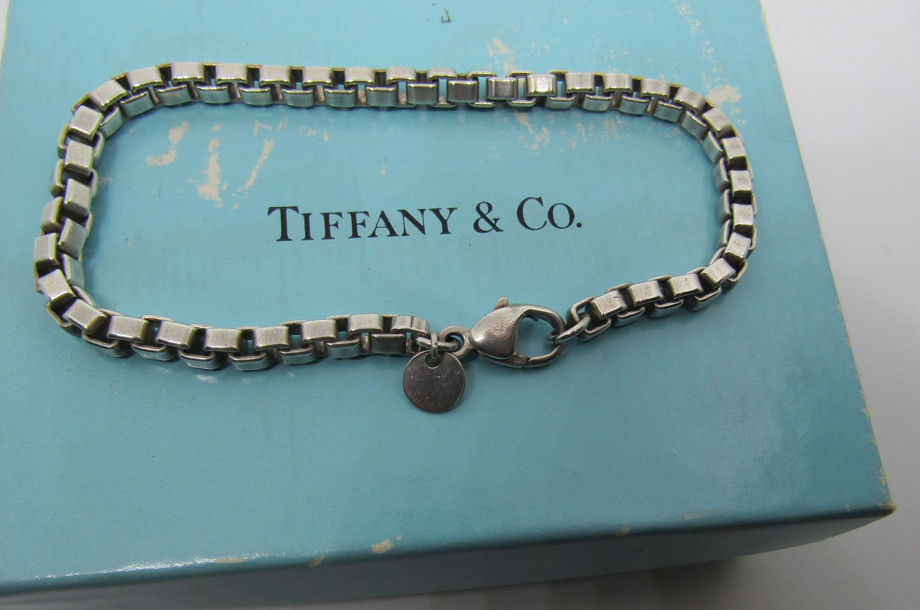 TIFFANY & CO BOX CHAIN BRACELET STERLING SILVER