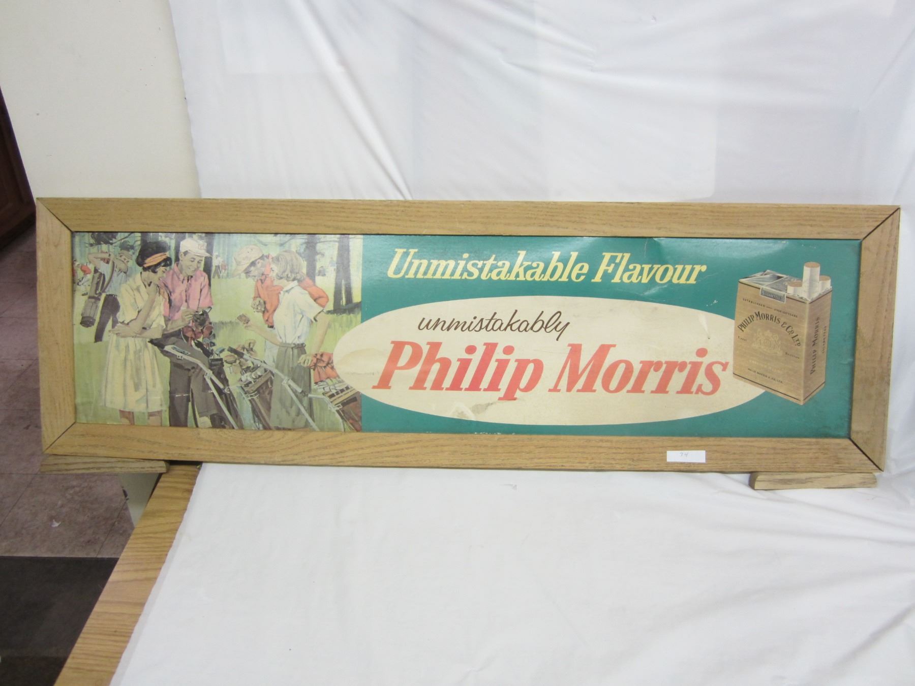 Philip Morris cardboard sign 14 x 44 inches some water damage - Schmalz ...
