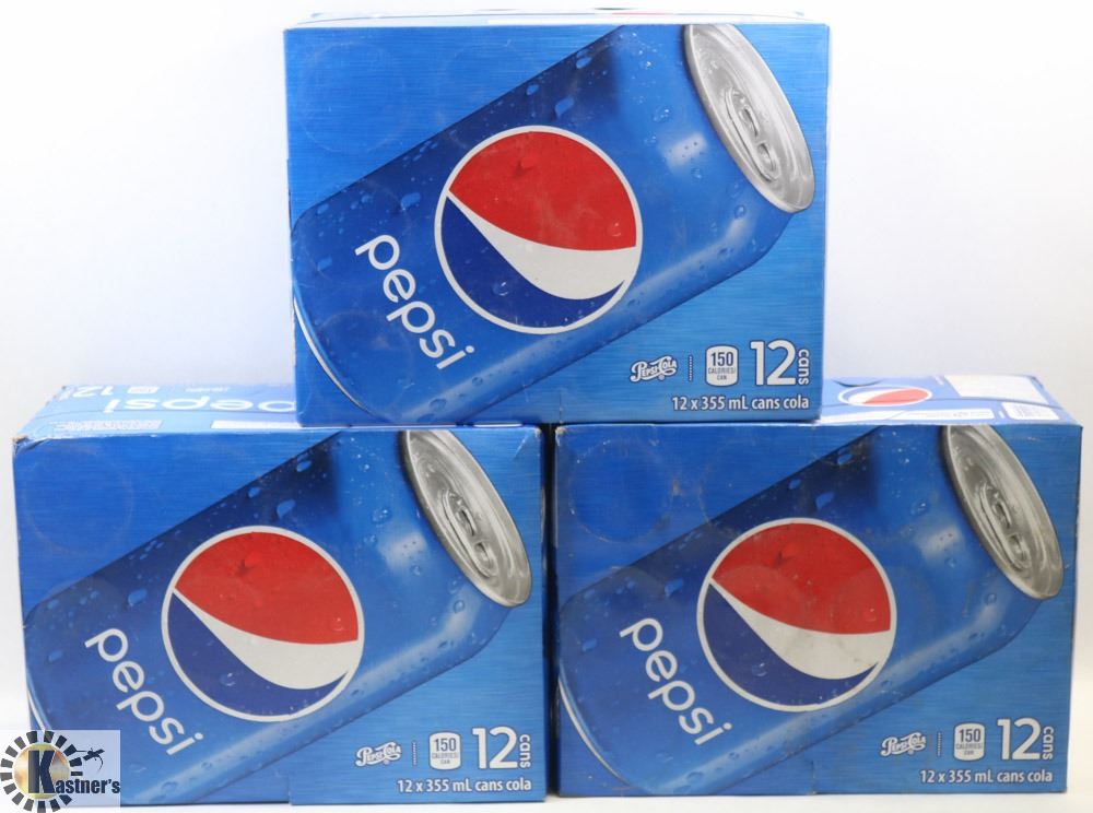 3 CASES OF 12 X 355ML CANS OF PEPSI