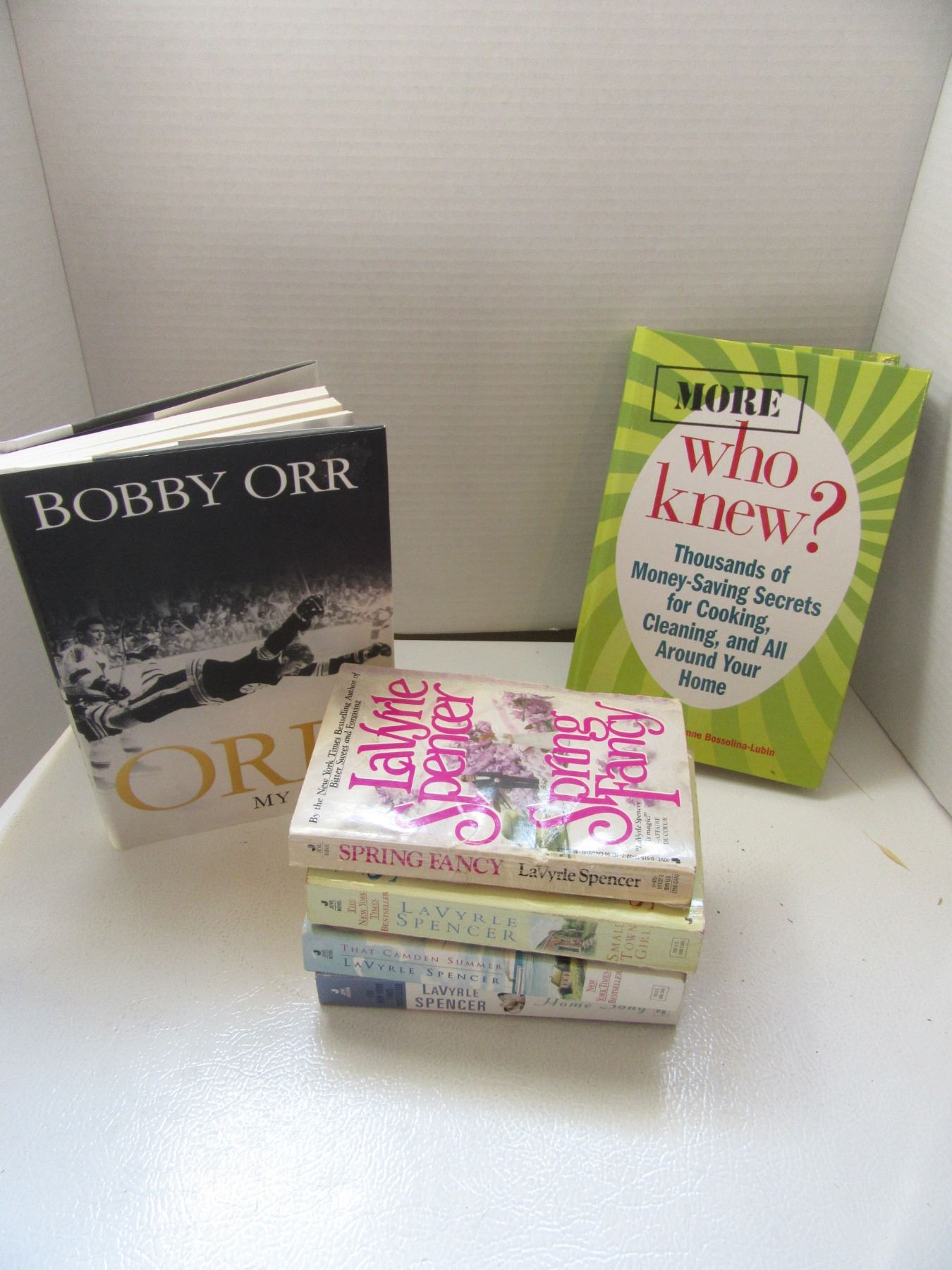 BOX WITH BOOKS (BOOY ORR, LAVERNE SPENCER, ETC)