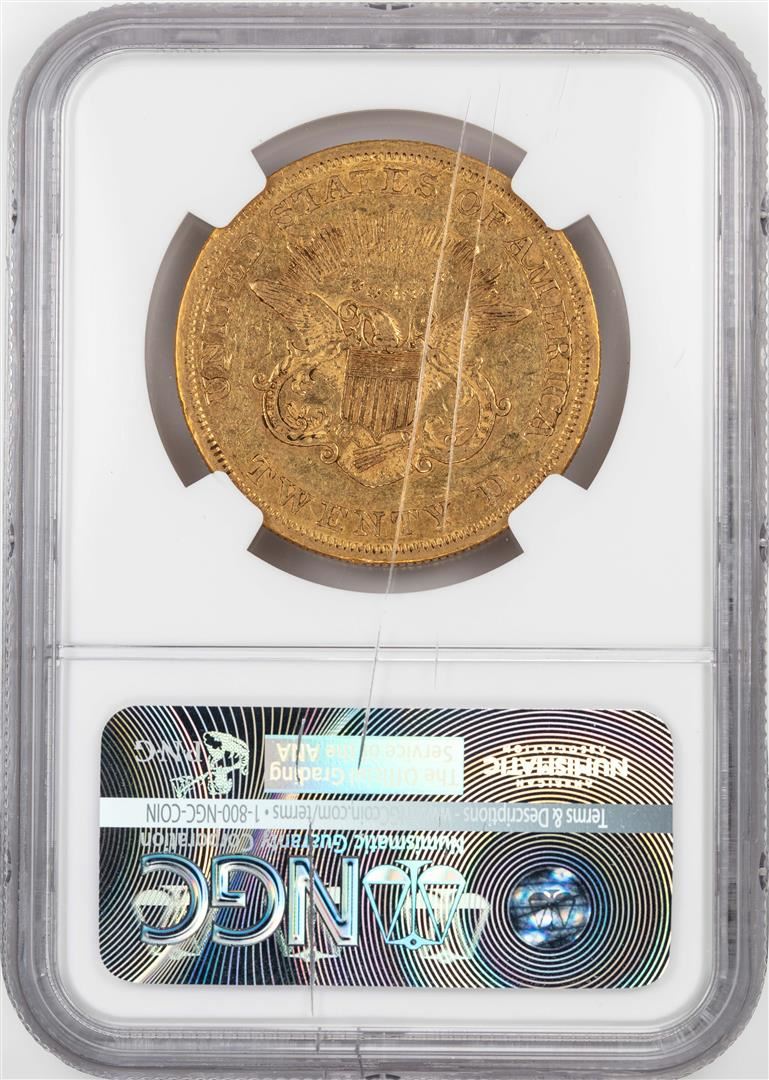 1850 $20 Liberty Head Double Eagle Gold Coin NGC AU55