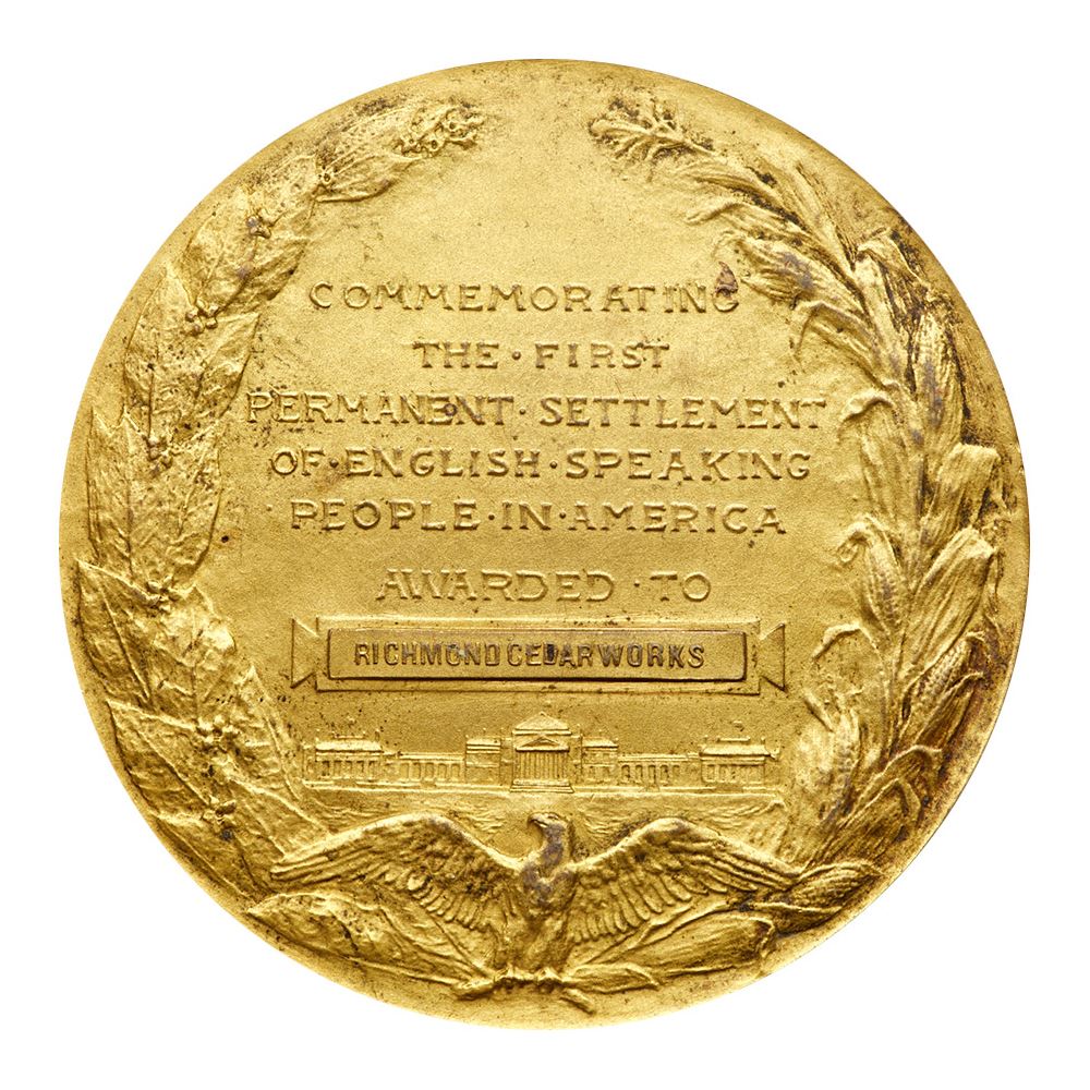 1907 Jamestown Tercentennial Exposition Award Medal to Richmond ...