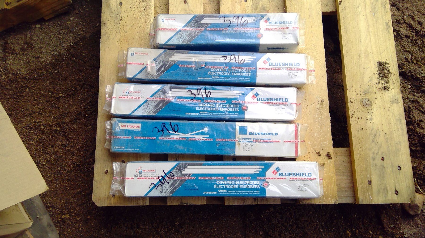 FIVE BOXES OF WELDING RODS