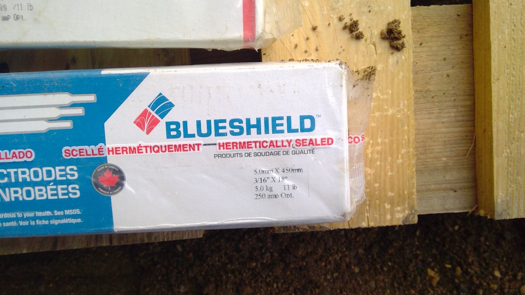 FIVE BOXES OF WELDING RODS