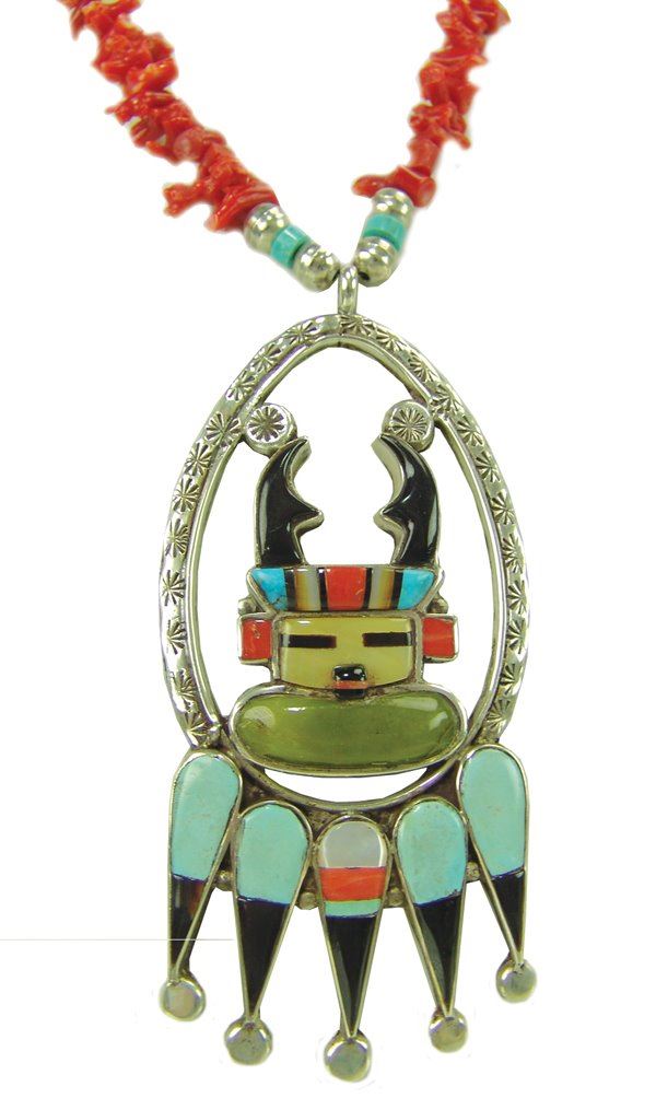 Zuni Inlay Pendant Necklace