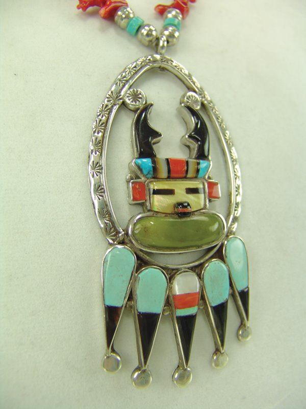 Zuni Inlay Pendant Necklace