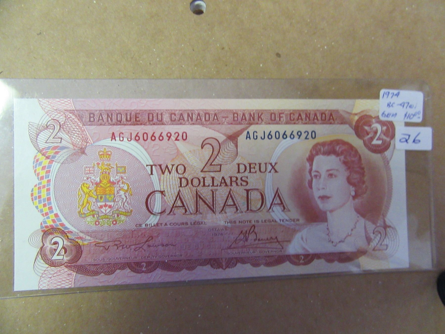 1974 CANADA $2 BILL