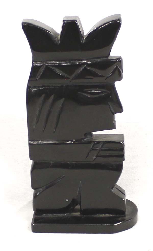 Large Carved Obsidian King Statue