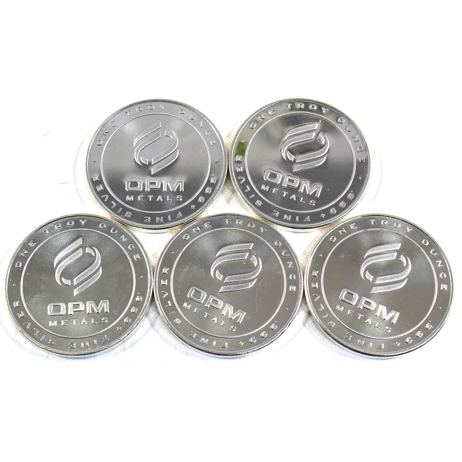 1oz OPM Metals .999 Fine Silver Rounds. 5pcs (TAX Exempt)