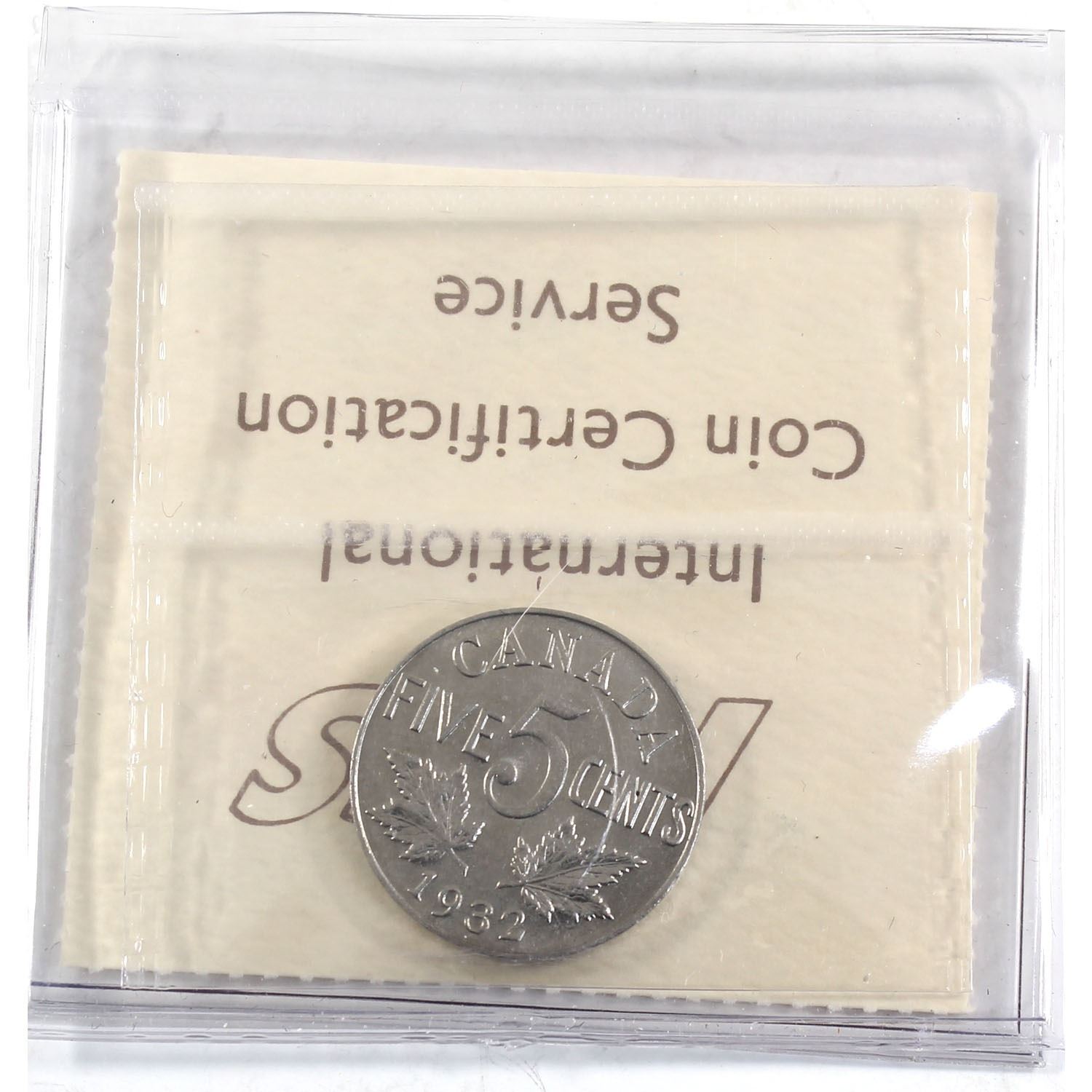 1932 Near 2, Far S Canada 5-cent ICCS Certified AU-55