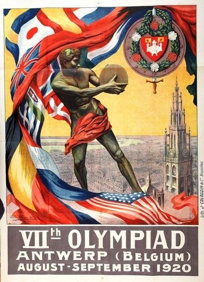 Official poster for the 1920 Antwerp Olympic Games