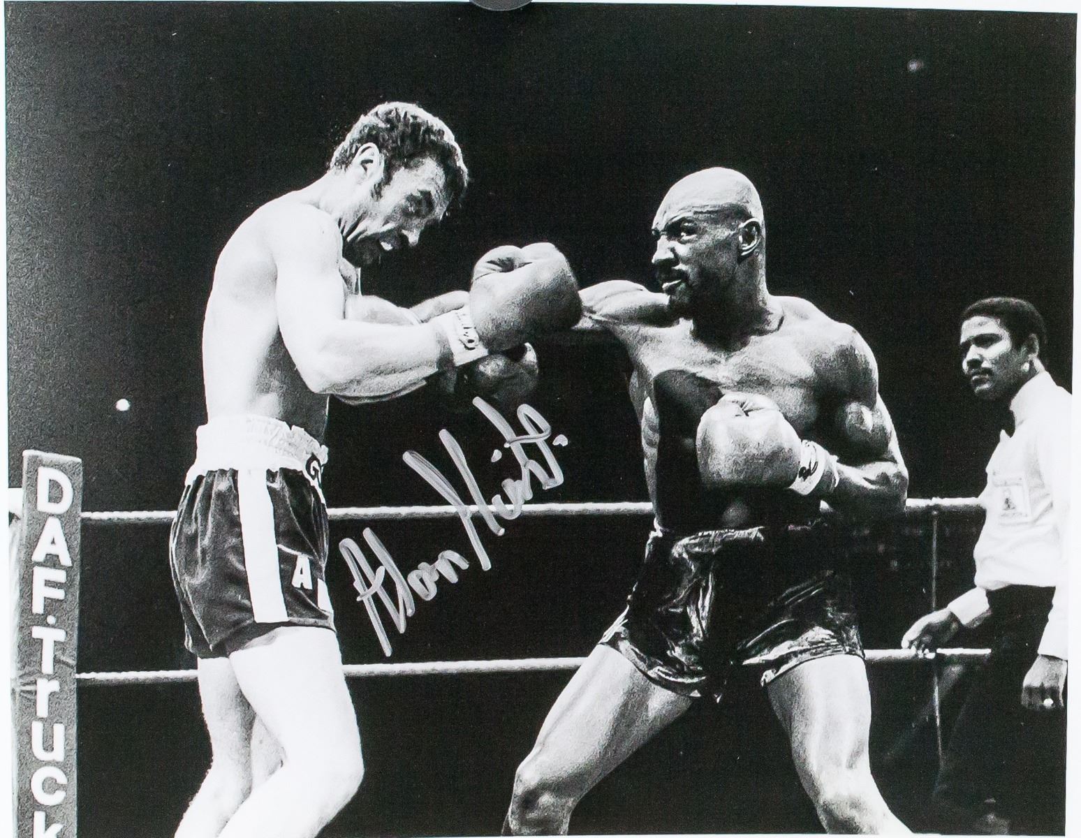 Alan Minter vs Marvin Hagler Autographed Photo