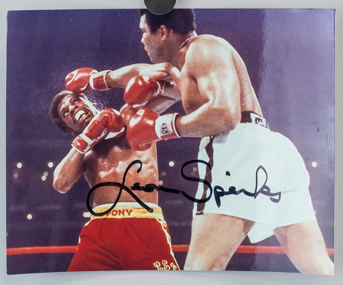 Leon Spinks vs Muhammad Ali Autographed Photo