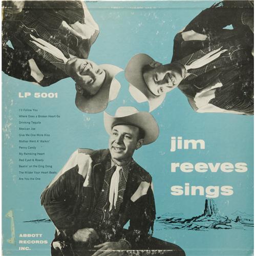 Jim Reeves Sings Mono LP Abbott 5001 (1956). "Jim Reeves Sings" Mono LP ...
