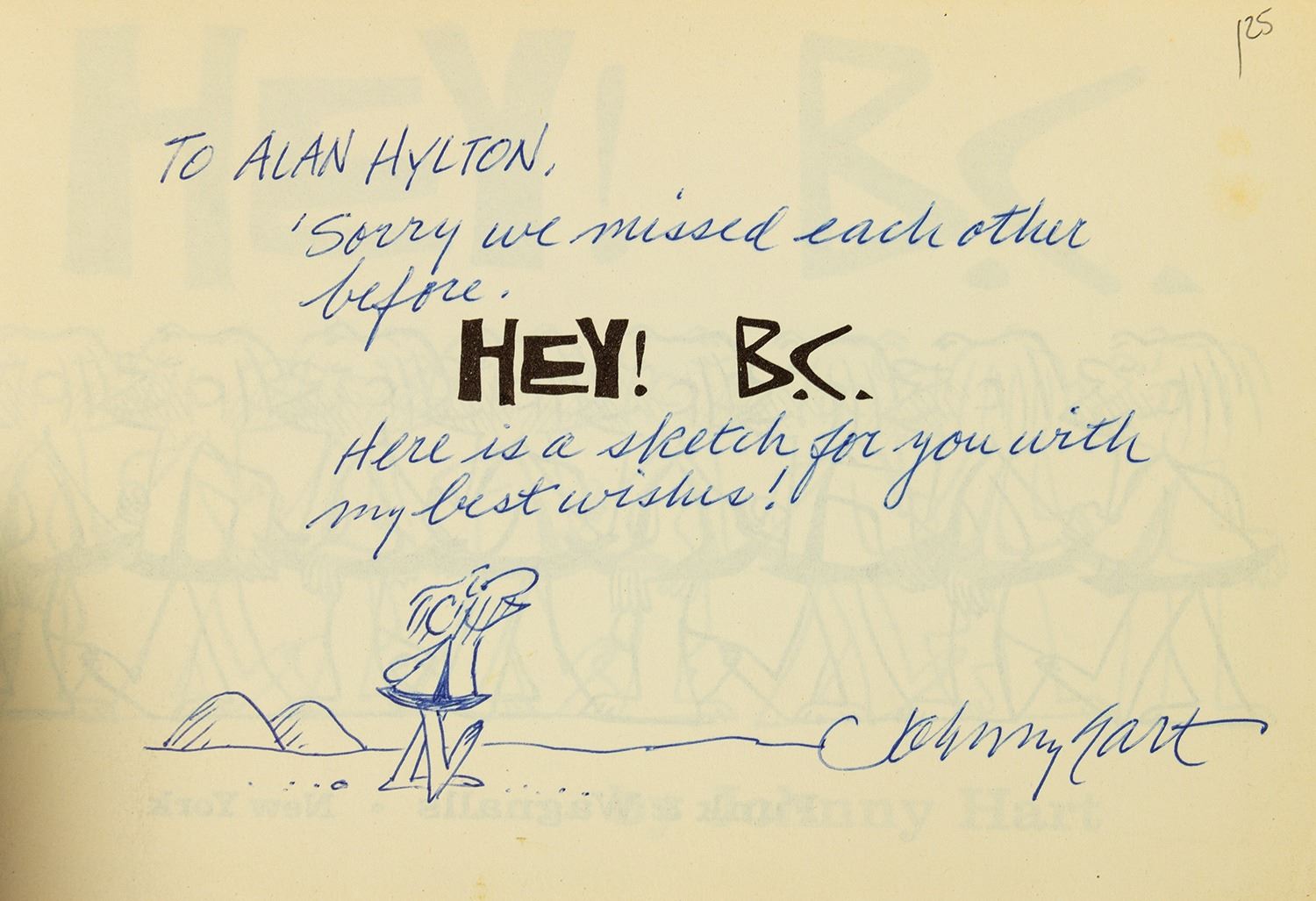 Johnny Hart Signed "Hey! B.C." Book.