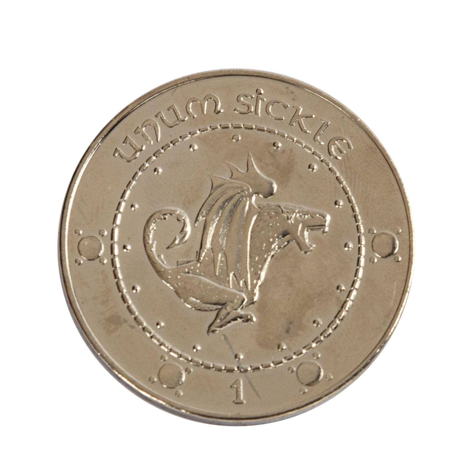 Harry Potter Gringott's Silver Sickle Prop Coin.