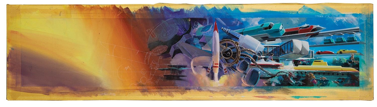 Original New Tomorrowland Mural Concept Painting. - Van Eaton Galleries