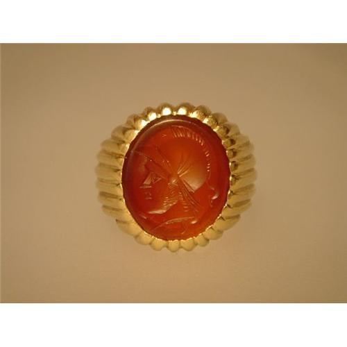 Ring 18ct. Carved Cornelia Stone #834551