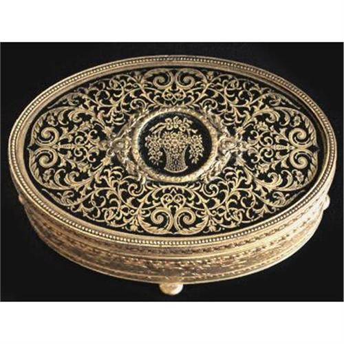 Apollo Gold Filigree Powder or Dresser Jar #842176