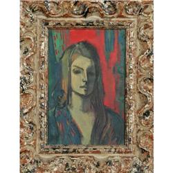 Robert Rukavina - Woman with Red -Oil painting #870586