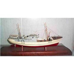 1950's Wood Fishing Trawler Ship Model #840336