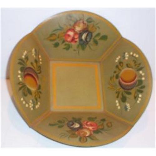 Hand Painted, Artist Signed, Metal Tole Bowl #851066