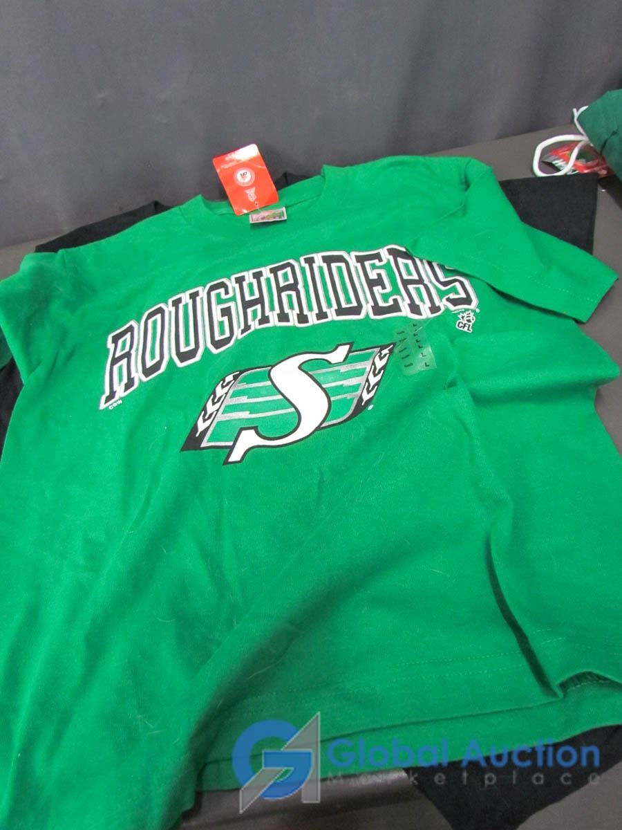 Saskatchewan Roughriders New Pair of Shorts, Ball Cap and (3) T-Shirts