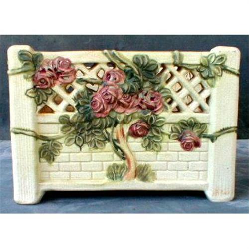 WELLER Roma Jardiniere Square Rose Bush TRELLIS #846140