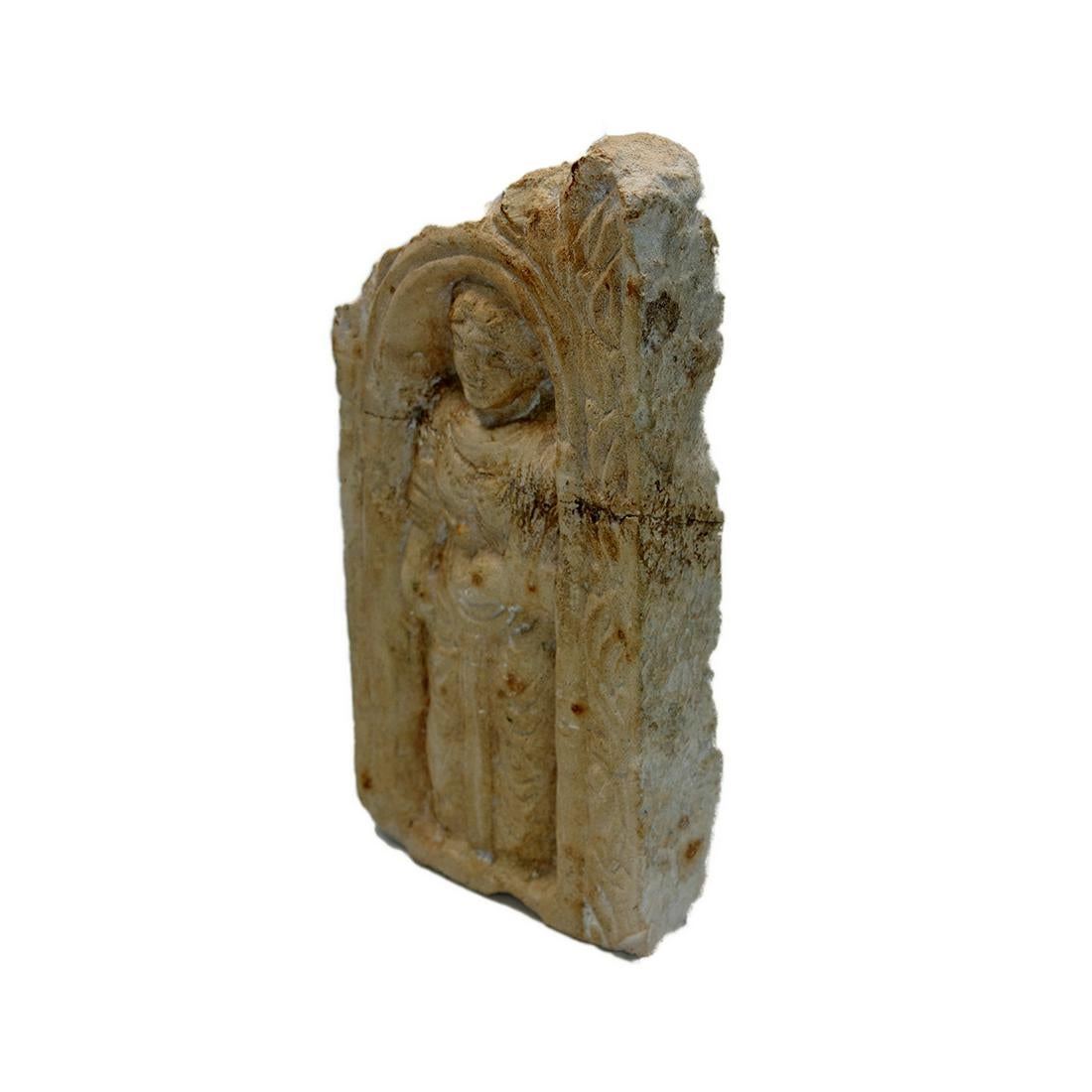 Ancient Roman Limestone Relief with Female figure