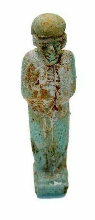 Ancient Egyptian Blue Faience Ptah Figure Late Period