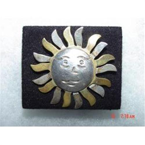 Estate Mexican Sterling LATON Sun God Brooch #872286