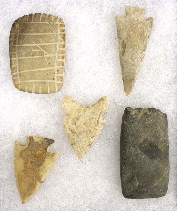 5 Prehistoric Native American Stone Artifacts