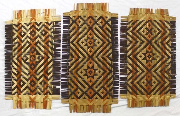 3 Native American Cherokee Woven Mats by Bradley