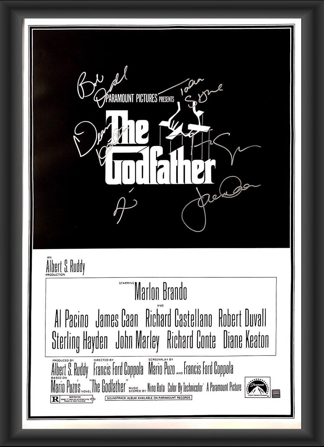 Signed The Godfather Movie Poster