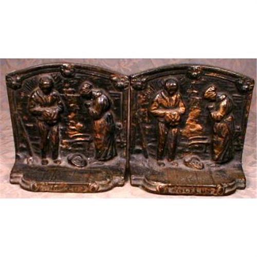 ANGELUS Bronzed Bookends - Millet - ANTIQUE #860194