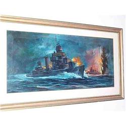 1950's WW11 Destroyer Ship Painting Bob Lavin #878096