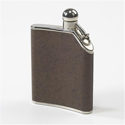 Gucci flask Italy c. 1970 brown pig lea