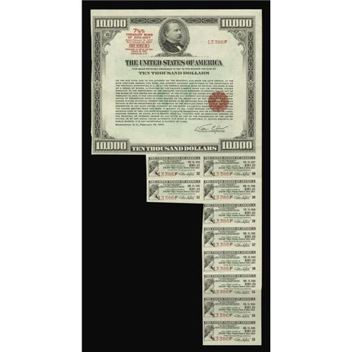 $10,000 U.S. Treasury Bearer Bond. This is a 7 5/8% U.S $10,000 U.S ...