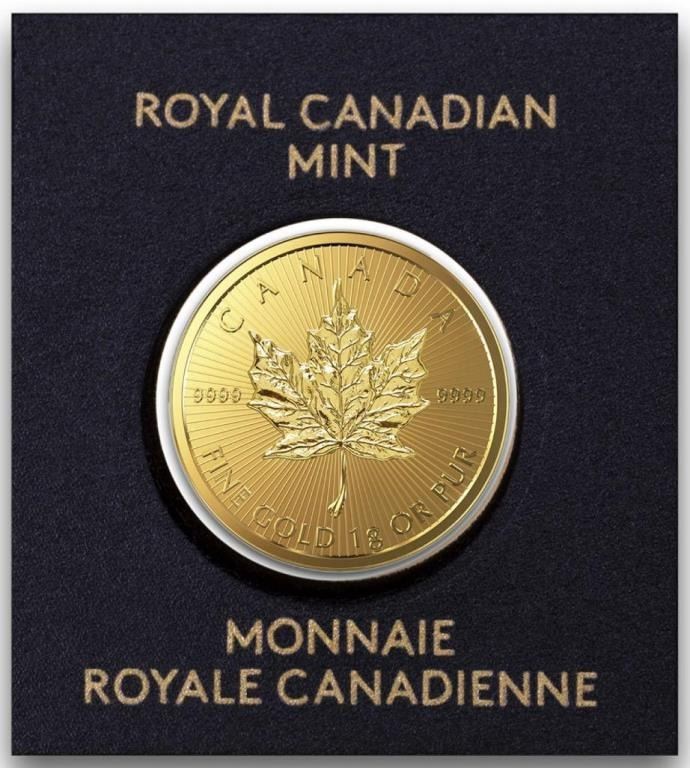 .9999 Fine Gold Royal Canadian Mint Maple. Origina | Barnebys