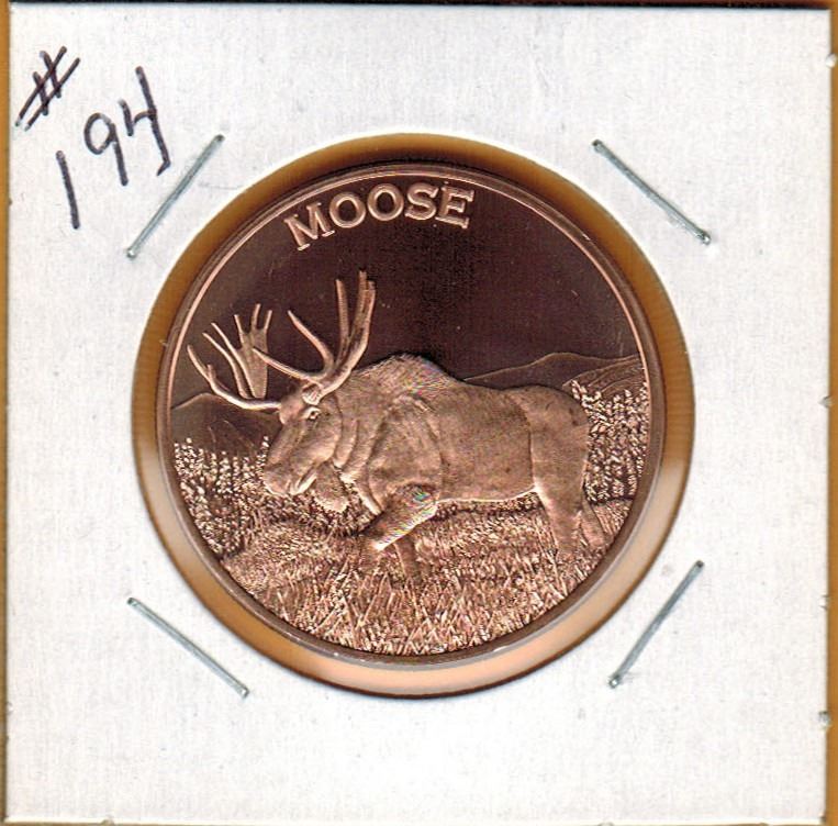 1 OUNCE .999 FINE COPPER - MOOSE - 1OZ COPPER COIN - MOOSE - Schmalz ...