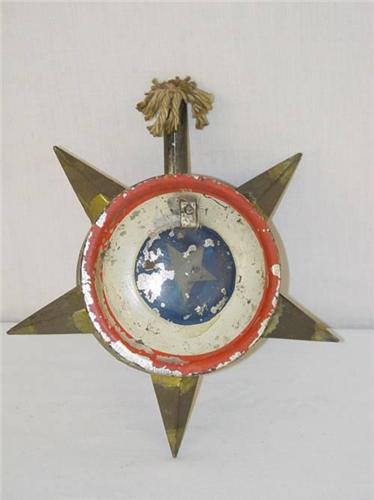 PAINTED TIN 5 POINTED STAR CAMPAIGN TOR