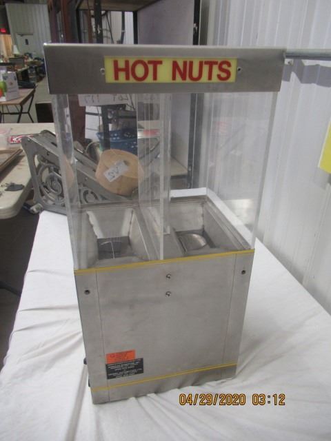 V2- Coin Operated Hot Nut Dispenser- No Key No Cord 23" x 11" x 9" - Modern