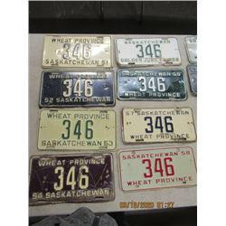 SEW - 1951 -1976 SK License Plates - Exc Condition Same Plate - 346 ...
