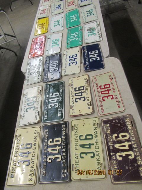 SEW - 1951 -1976 SK License Plates - Exc Condition Same Plate - 346 ...