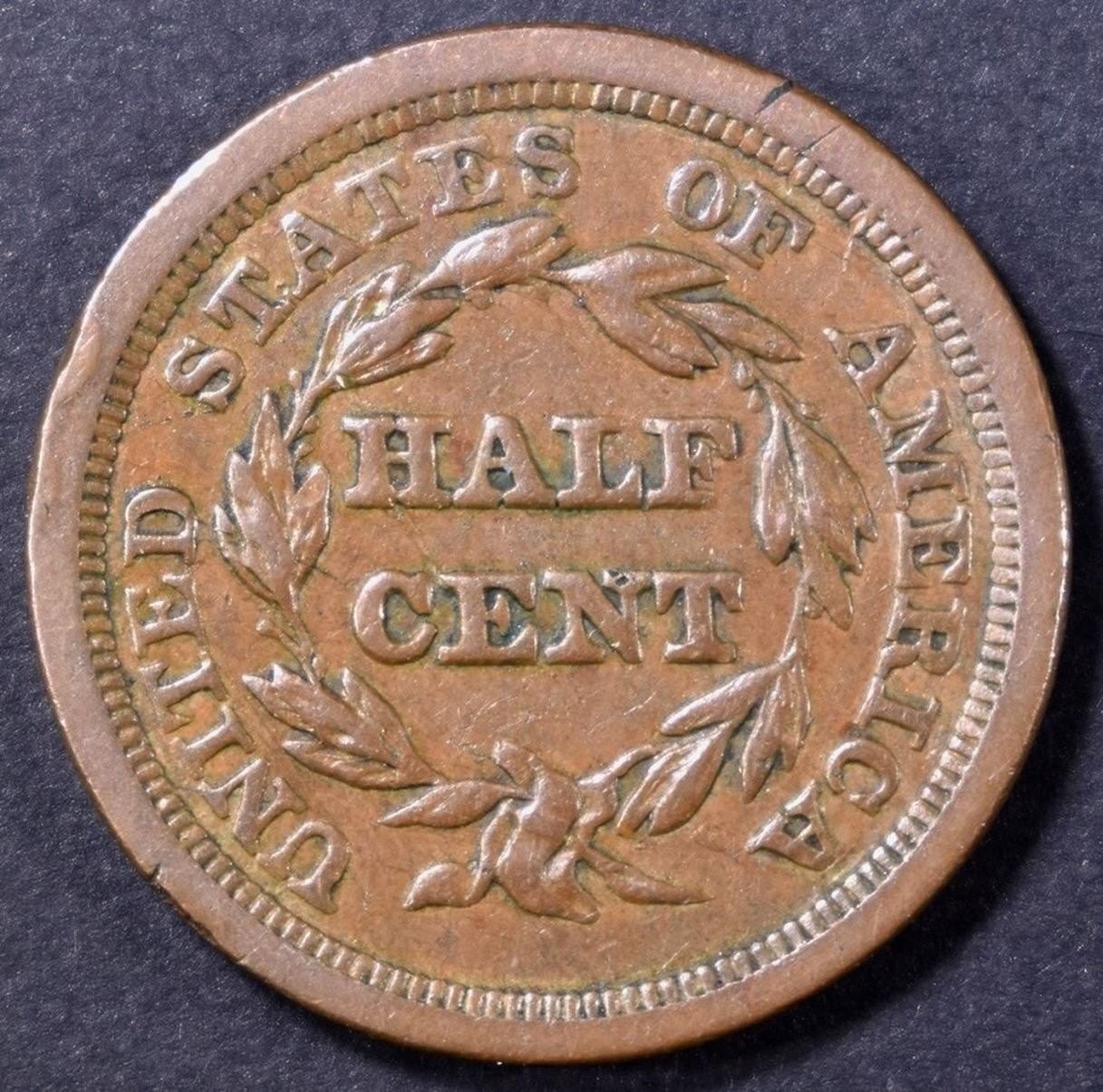 1849 HALF CENT CH AU