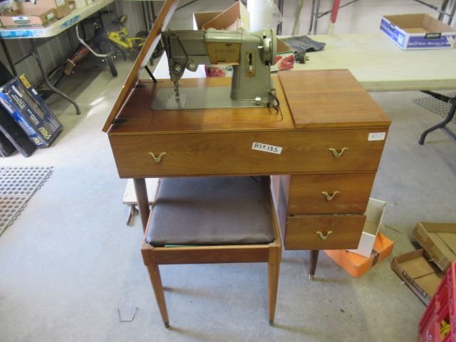 RST- Singer Cabinet Sewing Machine w Stool