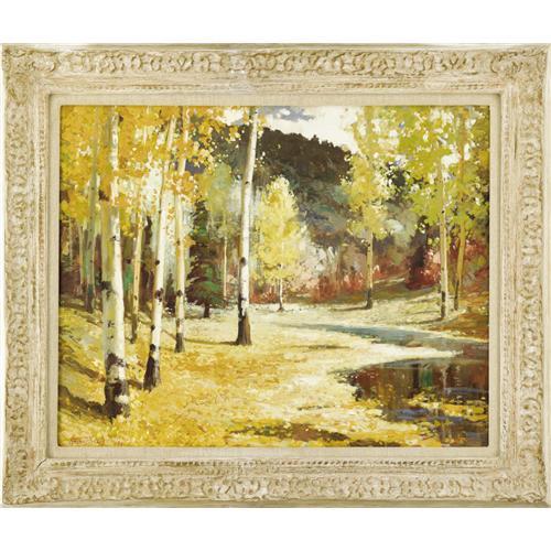FREMONT ELLIS (American 1897-1985)AspensOil on FREMONT ELLIS (American ...
